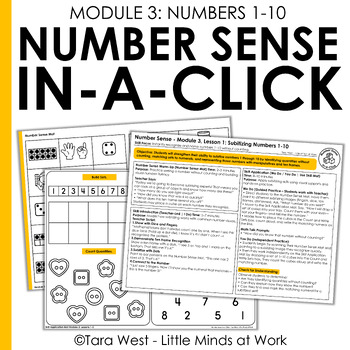 Number Sense In-a-Click Math Lessons Module 3: Numbers 1-10 Subitizing ...