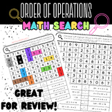 Order of Operations Math Search Activity Worksheets by DakotaMath