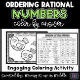 Color by Answer Worksheet for Ordering Rational Numbers in Middle ...