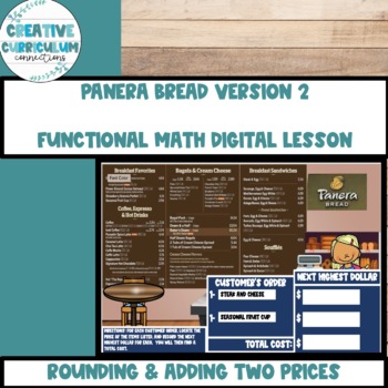 Panera Version 2- Functional Math- Rounding and Adding Prices Digital ...