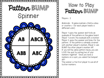 Pattern BUMP Game by Kiddlywinks | TPT