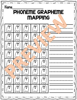 Phoneme Grapheme Mapping Worksheets | Halloween by Faraway in First Grade