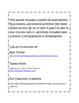Pumpkin Unit - Math, Science, RLA, Common Core | TPT
