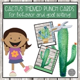 Punch Cards for Goal Setting and Behavior Management Cactus Themed