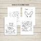 Rabbit Activity Coloring Book Printable, Rabbits Learning Activity Pack,