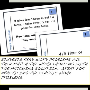 Rational Function Task Card Activity Work Problem Word Problems | TPT