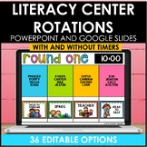 Editable Reading Center Rotation Slides, PowerPoint, Google, Timers, Charts