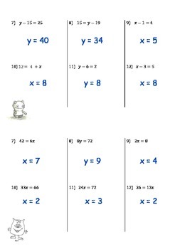 Solving Equations: Using Inverse Operations (Add/Sub Mult/Div) (6.EE.7)