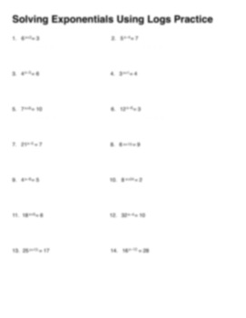 Solving Exponentials Using Logarithms by Coaching by KK | TPT