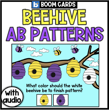 Spring Beehive AB Patterning Preschool Activity Boom Cards Math Spring ...
