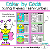 Spring Color By Code-Teen Numbers-Math by Primary Seeds of Knowledge