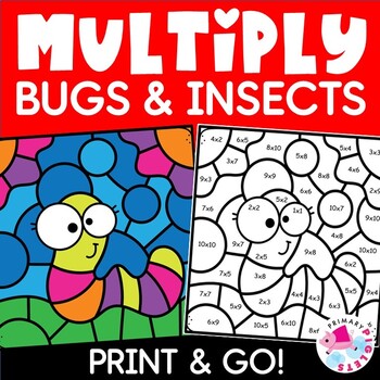 Spring Summer Color by Number Code Multiplication Facts Coloring Pages ...