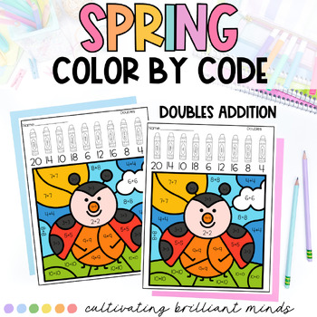 Spring Math Color By Code | Ladybug | Addition, Subtraction, Doubles ...
