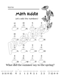 Spring Math Riddle by Quick and Easy Critical Thinking | TPT