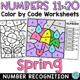 Spring Numbers 11 to 20 Color by Code Spring Number Recognition Math ...