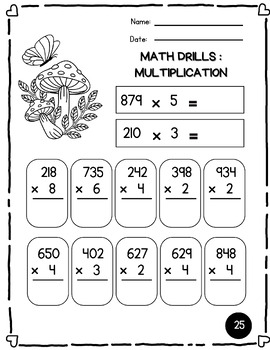 Springtime Multiplication Fun/Multiplication 3digit by single digit ...