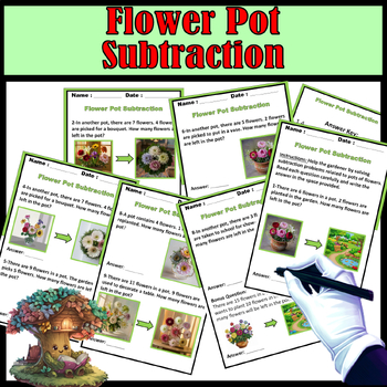 Subtraction Flower Pot Craft for Spring-Spring Math-Spring Math Morning ...