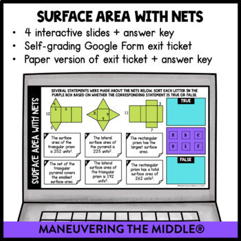 Surface Area Digital Math Activity Bundle | Surface Area of Prisms ...