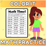 Table Math Time #8 Solve Answer Shade Color Worksheet Homework Centers