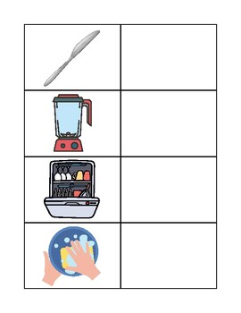 Task Box - Kitchen Matching by Lyds Library | TPT