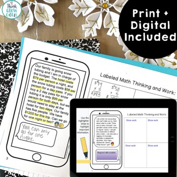 Winter math Word Problems | Multi Step Problem Solving by Think Grow Giggle