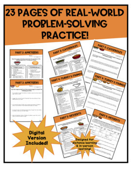 Thanksgiving Math | 3rd Grade Math Project | Distance Learning DIGITAL