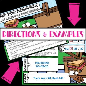 Two Step Word Problems 3 Digit Addition Subtraction Spring Math Boom Cards