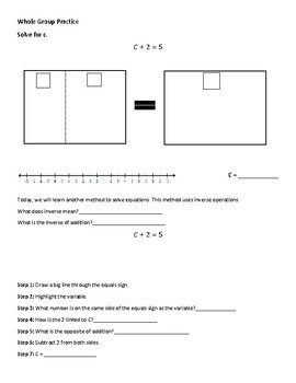 Using Inverse Operations to Solve Single Step Addition Equations