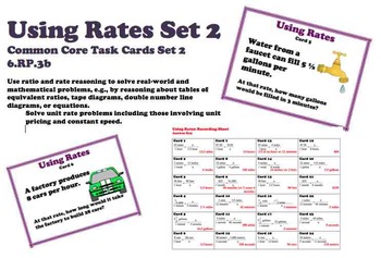 Using Rates Common Core 6 Ratio Proportion Task Cards BUNDLE by VThompson