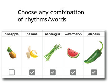 Veggie Rhythms - basic version by Motivating and playful learning