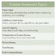 Weekly Math Homework || Third Grade || October by Teachers in Service