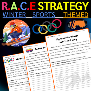 Winter Sports Reading Comprehension & RACE/RACES Writing Strategy