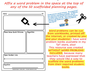 Word Problem Planning Pages - Addition & Subtraction - Math Models