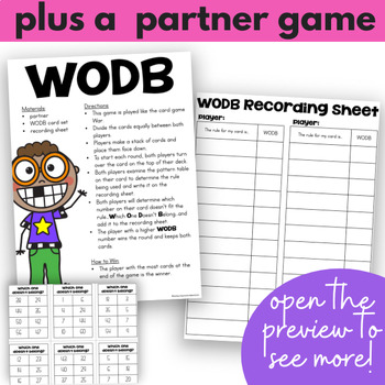 Rules for Patterns Anchor Chart, Game, Practice Activities, & Review ...